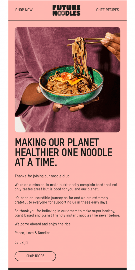 Welcome Email Template Examples for Food and Beverage Brands - RetainIQ